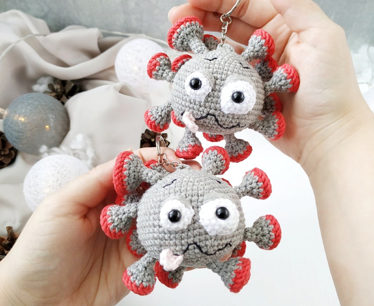 Funny toy virus knitted plush monster amigurumi baby | Etsy