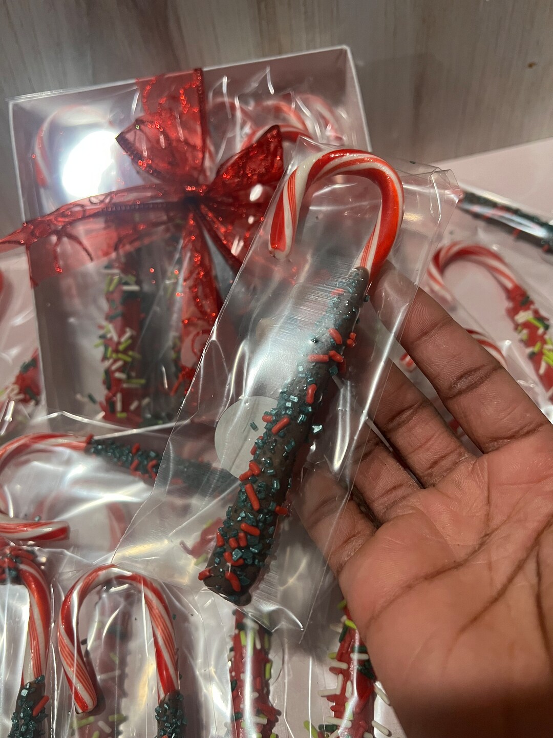Chocolate Dipped Candy Cane Gift Set - Etsy