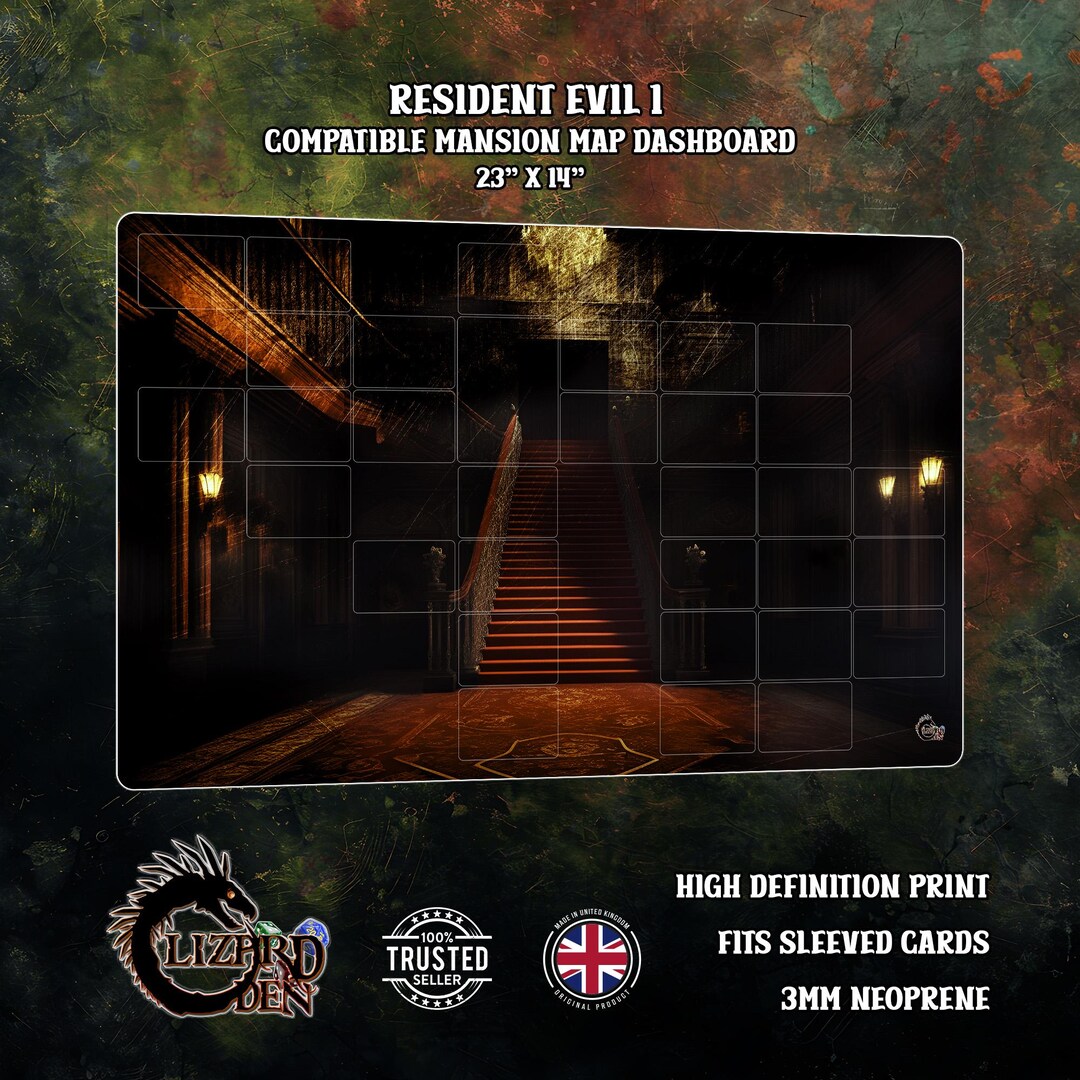 Resident Evil Board Game Mansion Map Custom Mat - Etsy