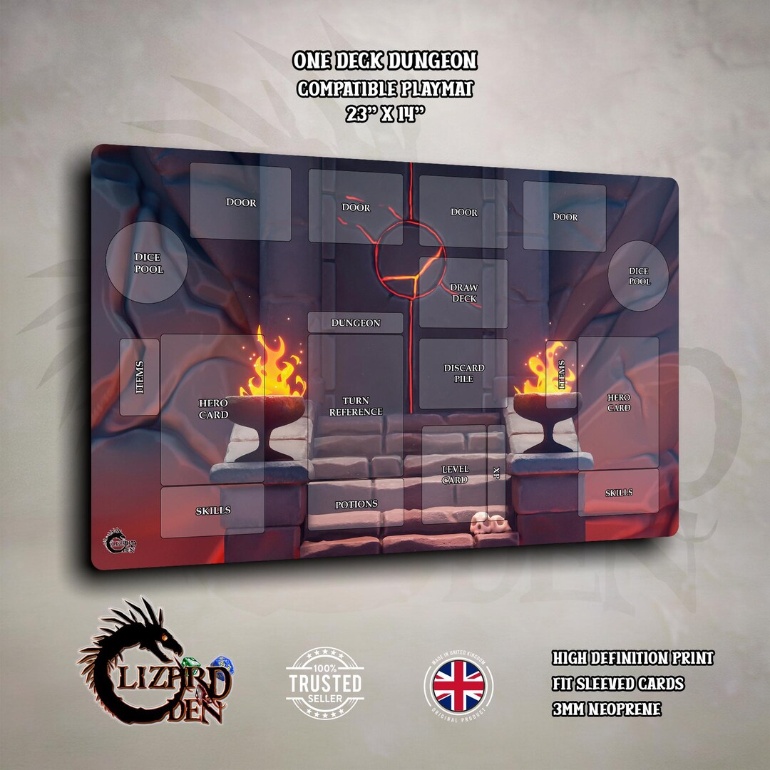 One Deck Dungeon Compatible Playmat - Player Mat - Neoprene Dashboard ...