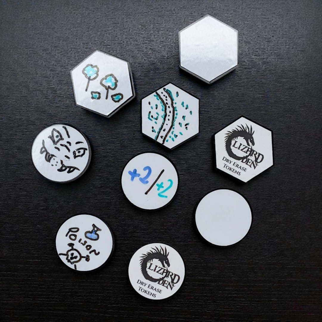 Acrylic Dry Erase Tokens – 1in - Reusable RPG & Board Game Tokens - Dnd ...