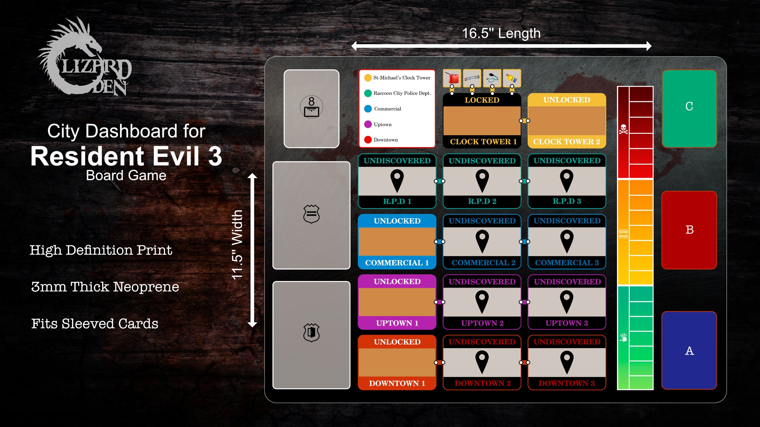 Resident Evil 3 Board Game Compatible City Map Dashboard - Etsy