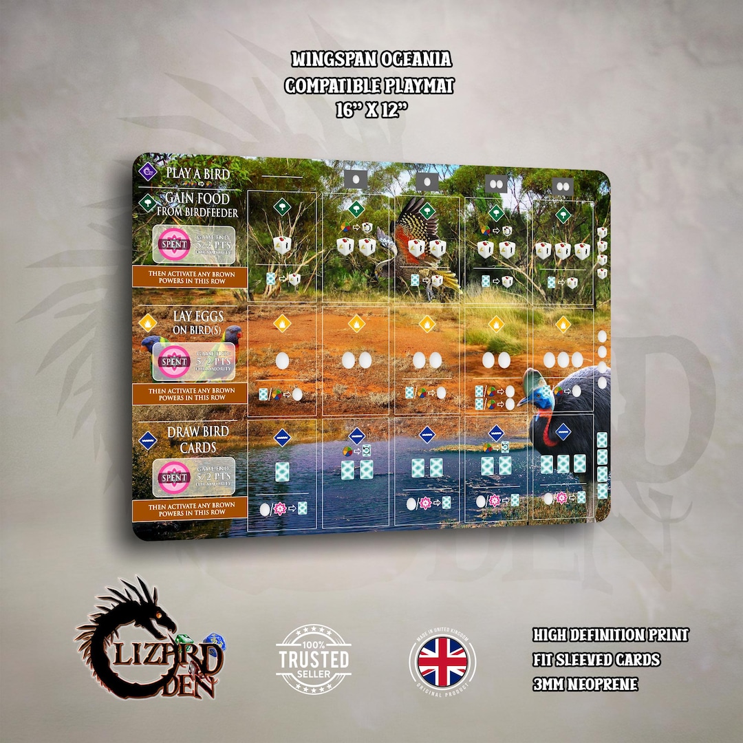 Wingspan Oceania Compatible Playmat - Player Dashboard - Custom Game ...