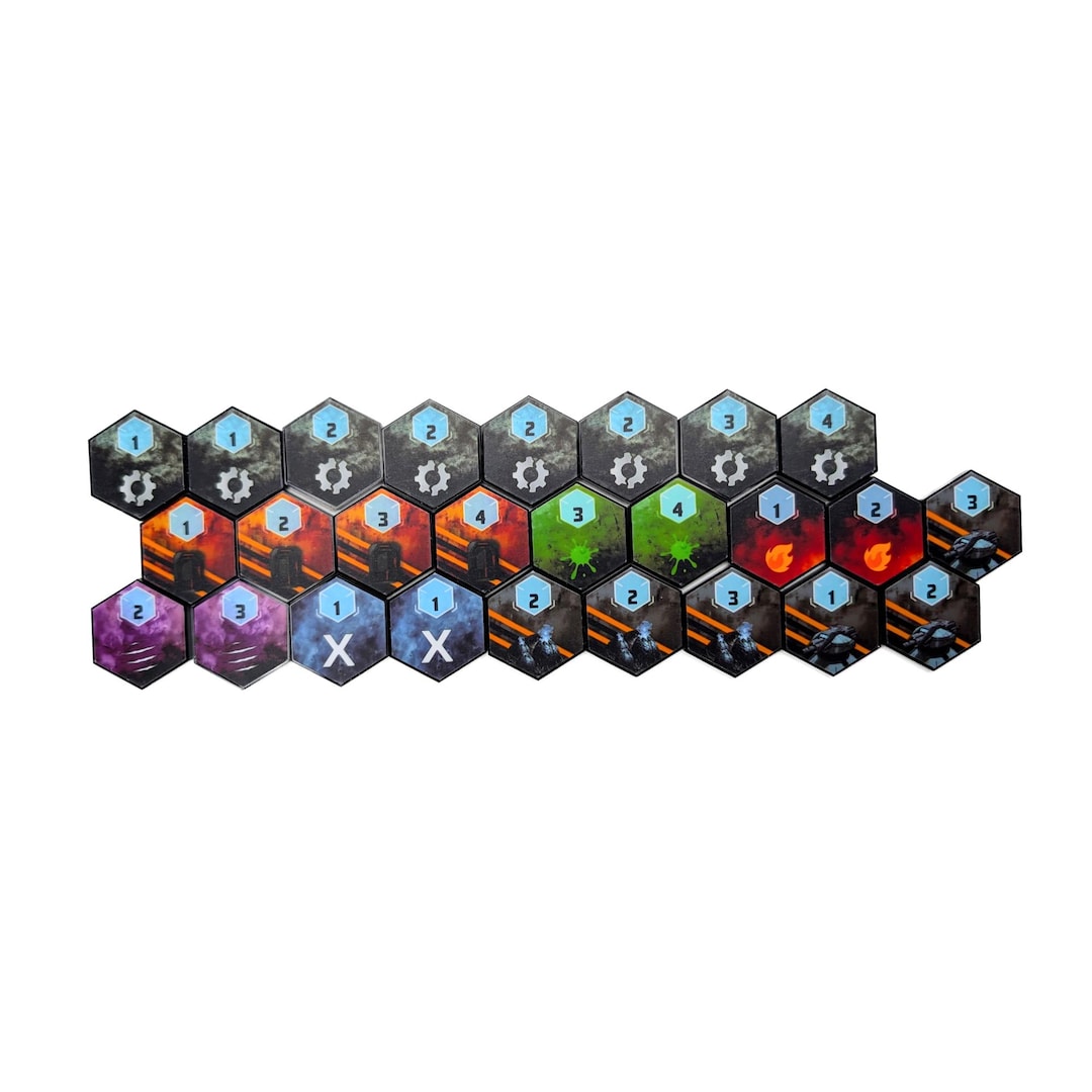 Nemesis Board Game Exploration Tokens – Acrylic Hex Upgrade Set - Etsy