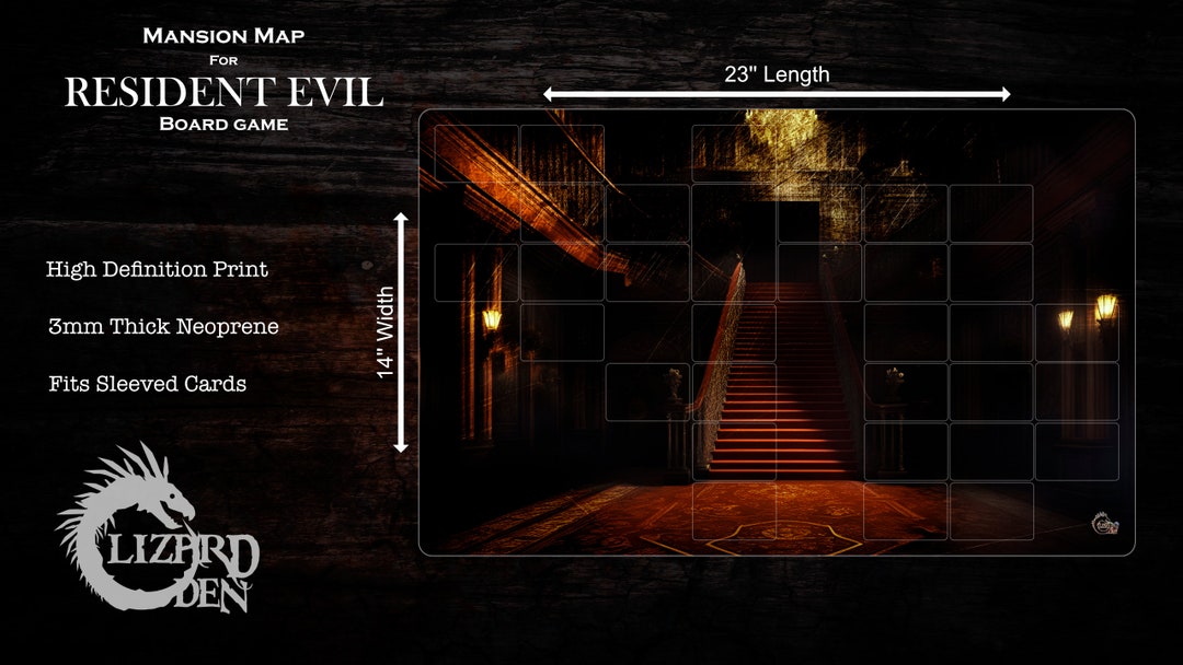 Resident Evil Board Game Mansion Map Custom Mat - Etsy