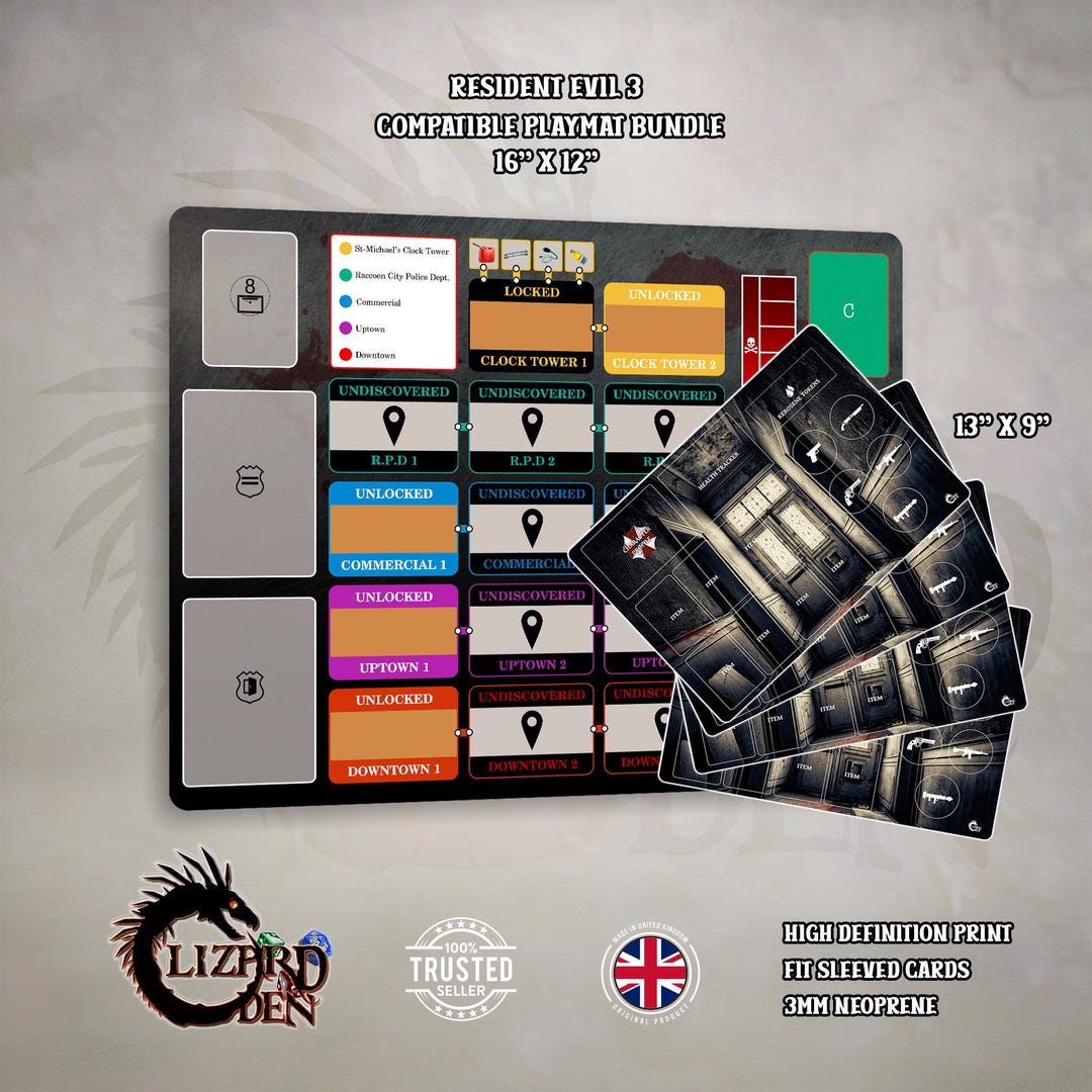 Resident Evil 3 Compatible Playmat Bundle – Neoprene Playmat Set ...