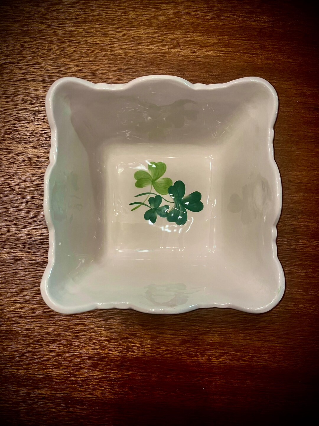 Vintage Shamrock Square Serving Dish - Etsy