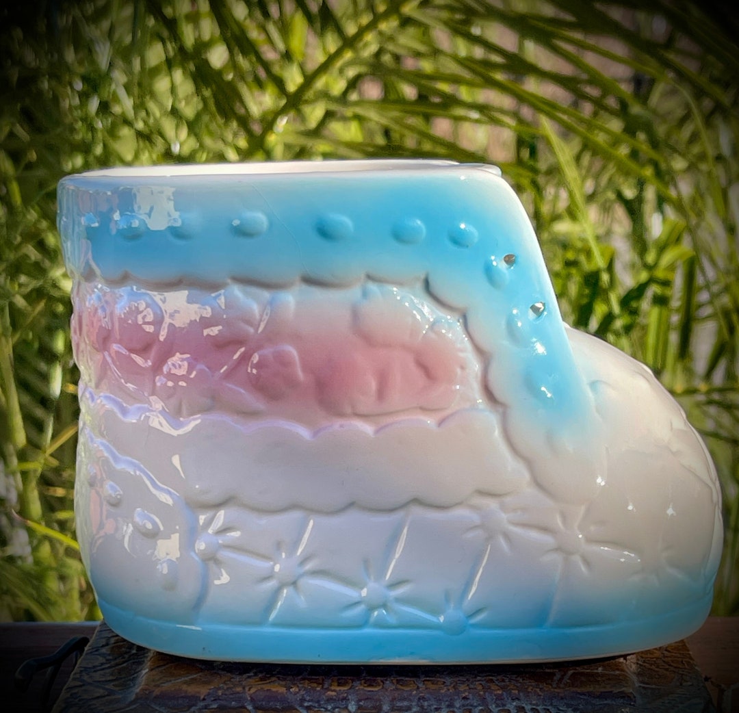 Vintage Ceramic Baby Bootie Planter - Etsy