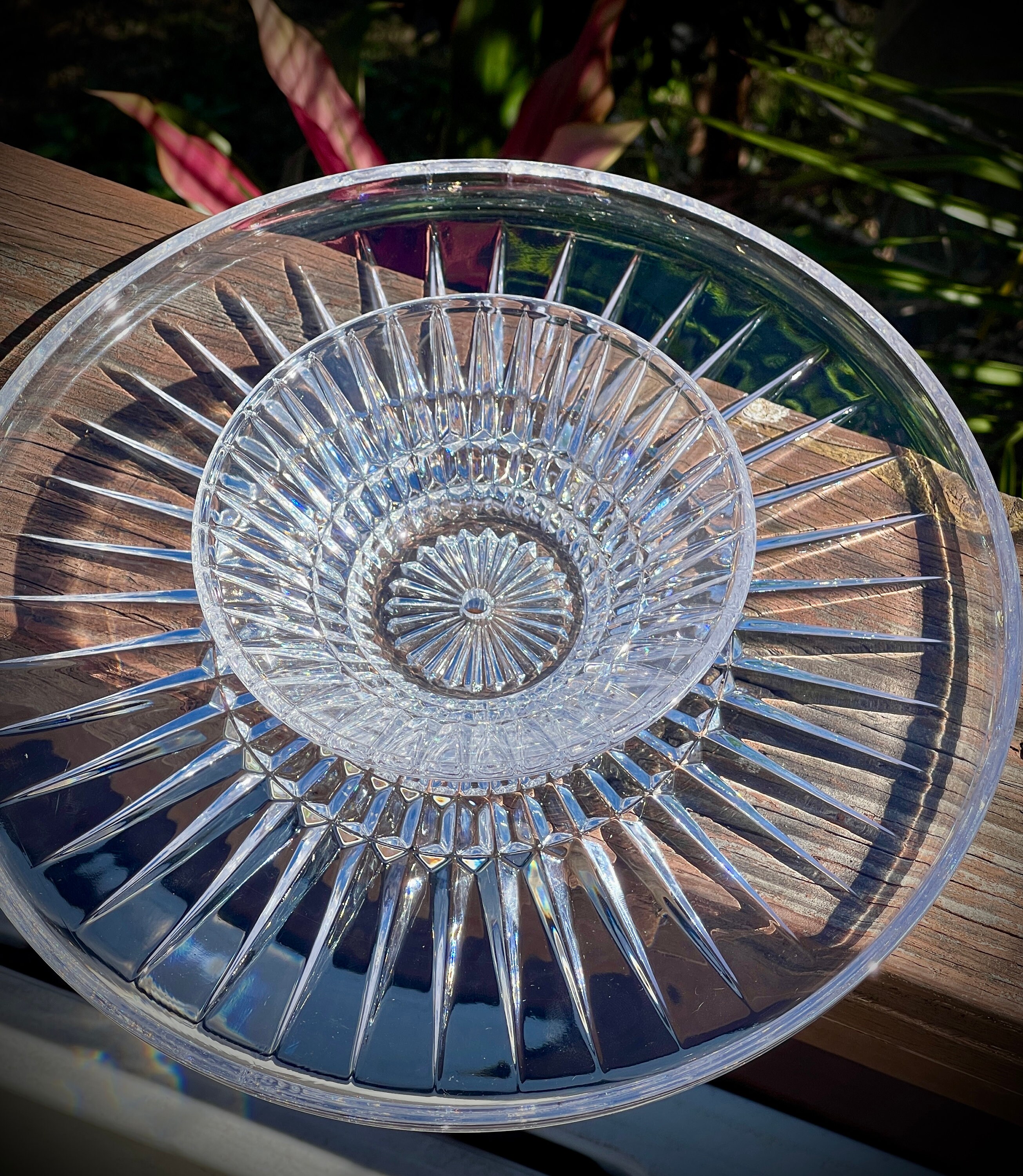 Vintage 2 Tier Glass Server - Etsy