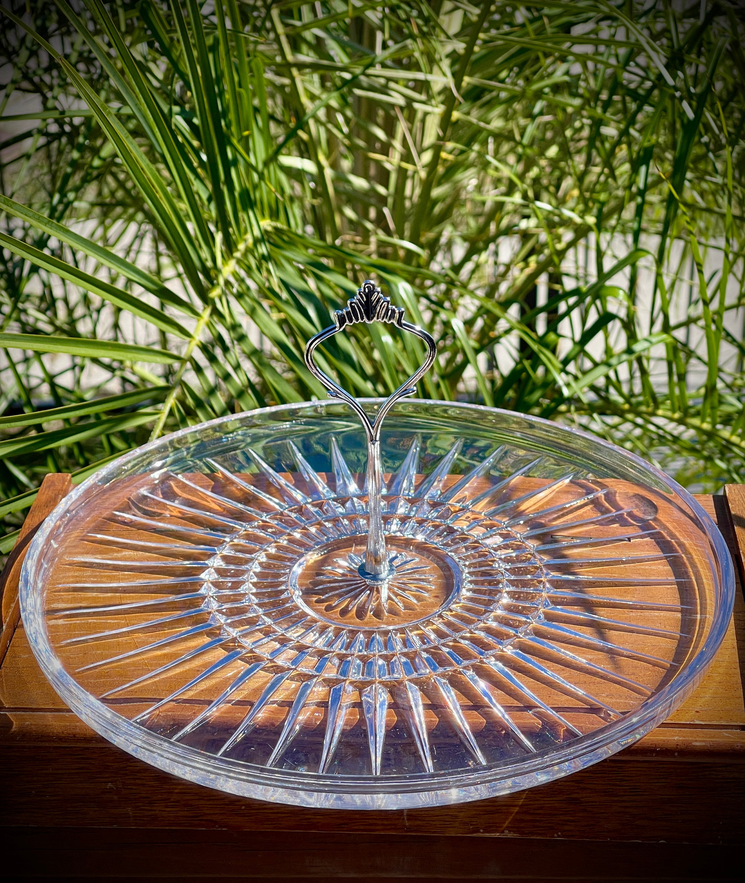 Vintage 2 Tier Glass Server - Etsy