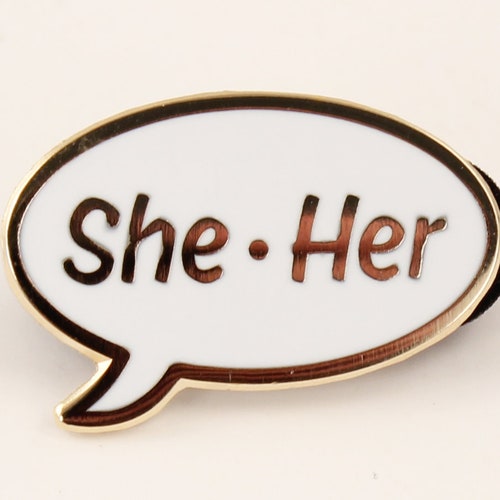 She Her Pronouns Enamel Pin - Etsy