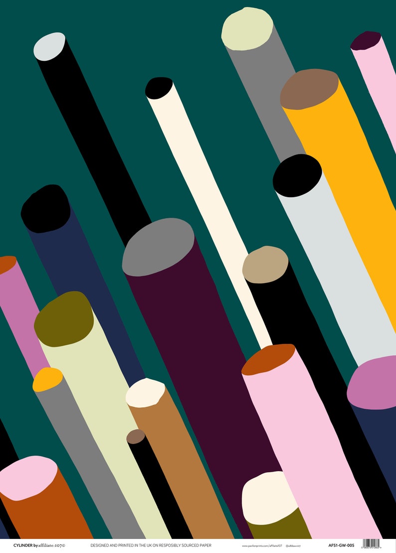 Cylinder GIFT WRAP by Affiliate:107 - 3 Sheets of 50cm X 70cm Gift Wrap ...