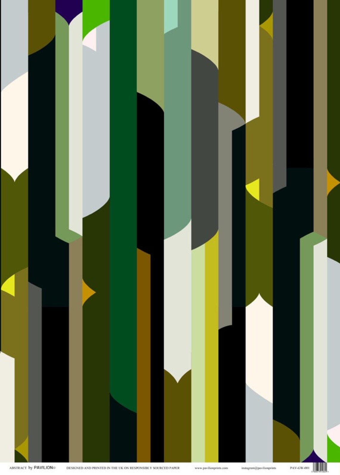 Pavilion ' Abstract ' - 3 Sheets of 50cm X 70cm Gift Wrap - Wrap ...