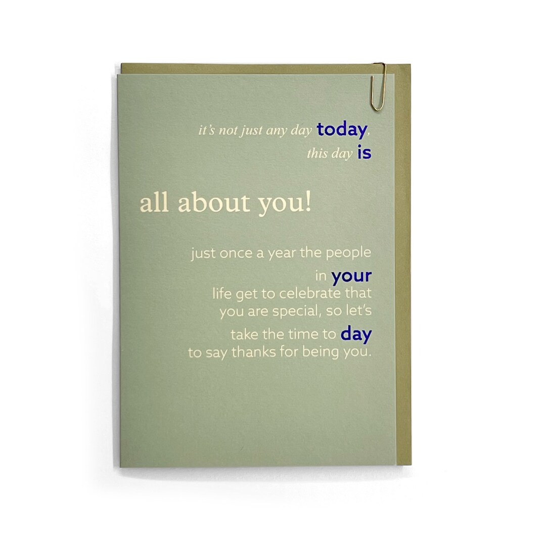 Pavilion - Quote 'today is Your Day' - Greeting Card - Birthday ...