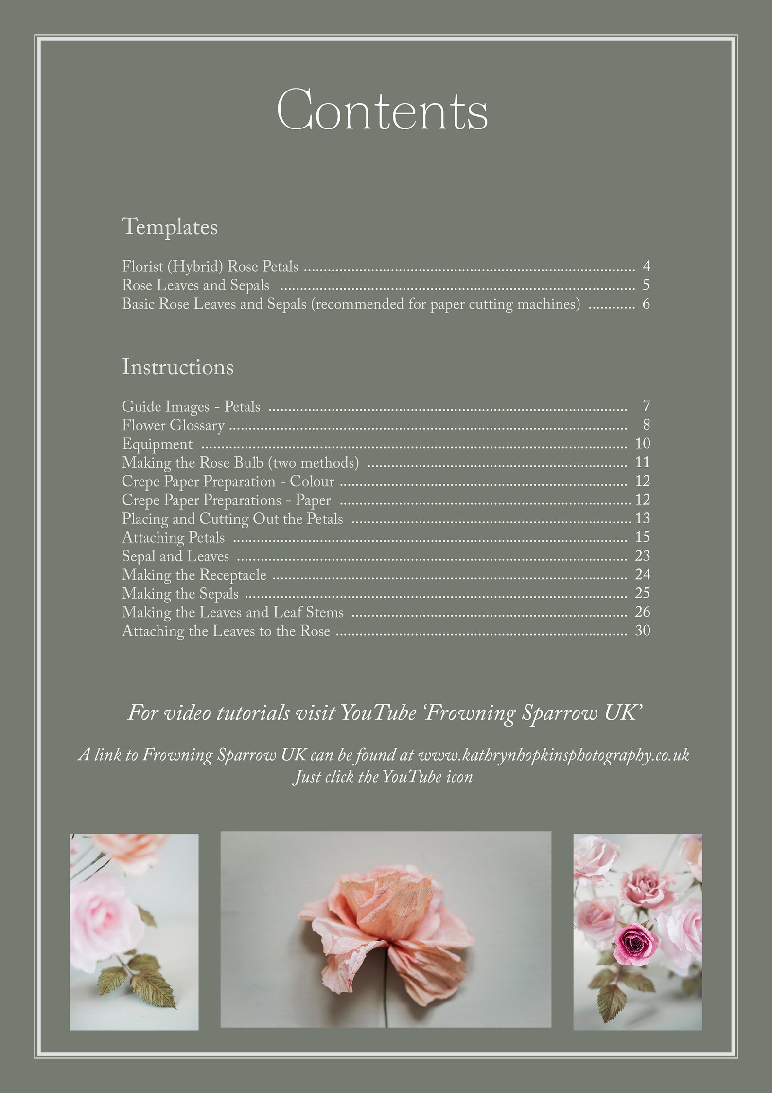 Crepe Paper Rose Template With Instructions - Etsy