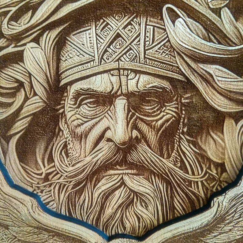 Laser Engraved Odin Art: 3D Norse Mythology Viking Decor - Etsy