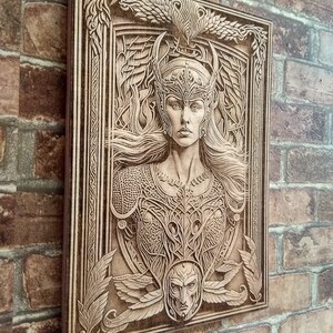 Valkyrie 3D Illusion Norse Mythology Viking Decor, Wood Laser Engraving ...