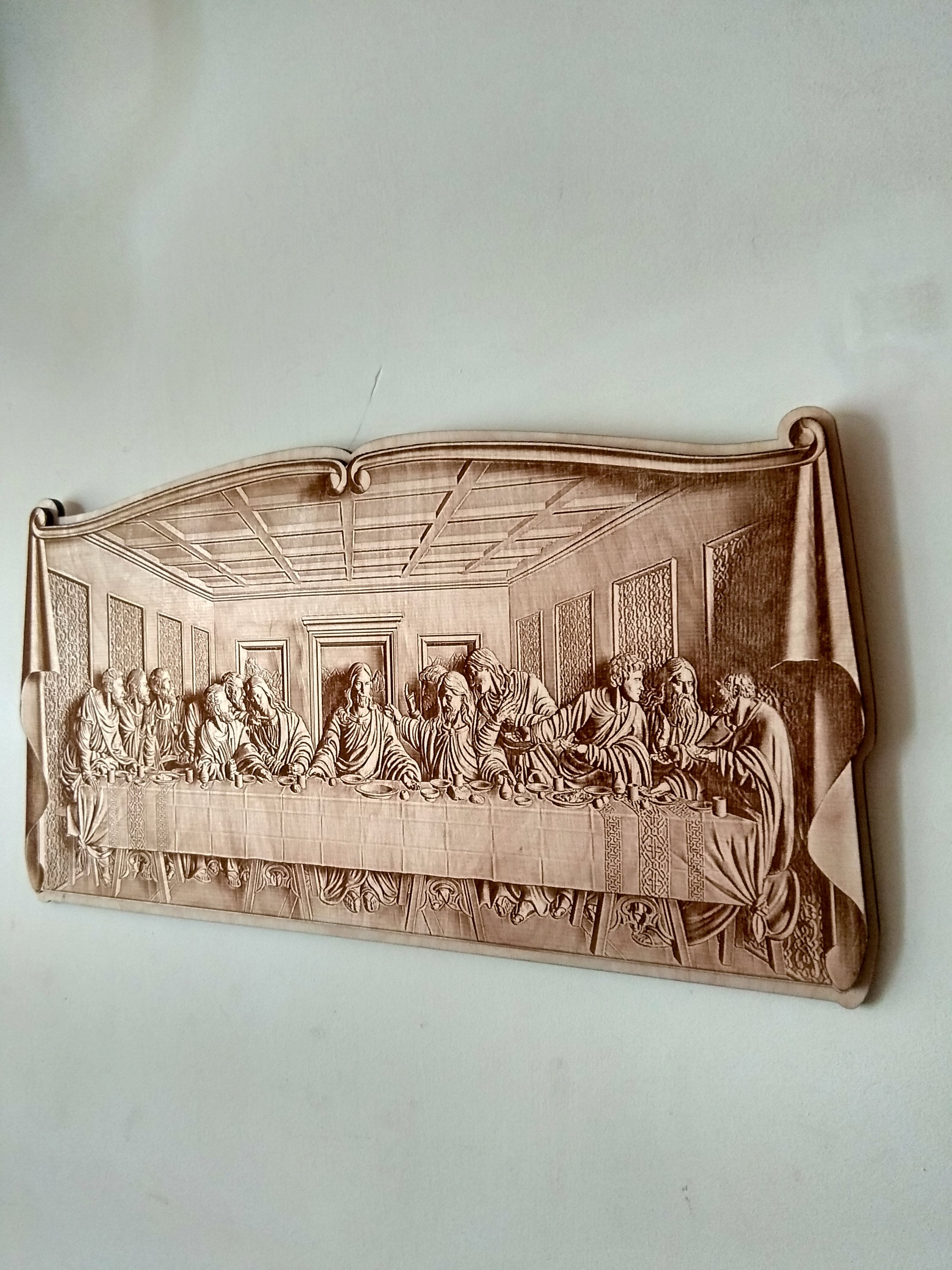 Laser Engraved Last Supper Wood Wall Art: 3D Religious Sign - Etsy