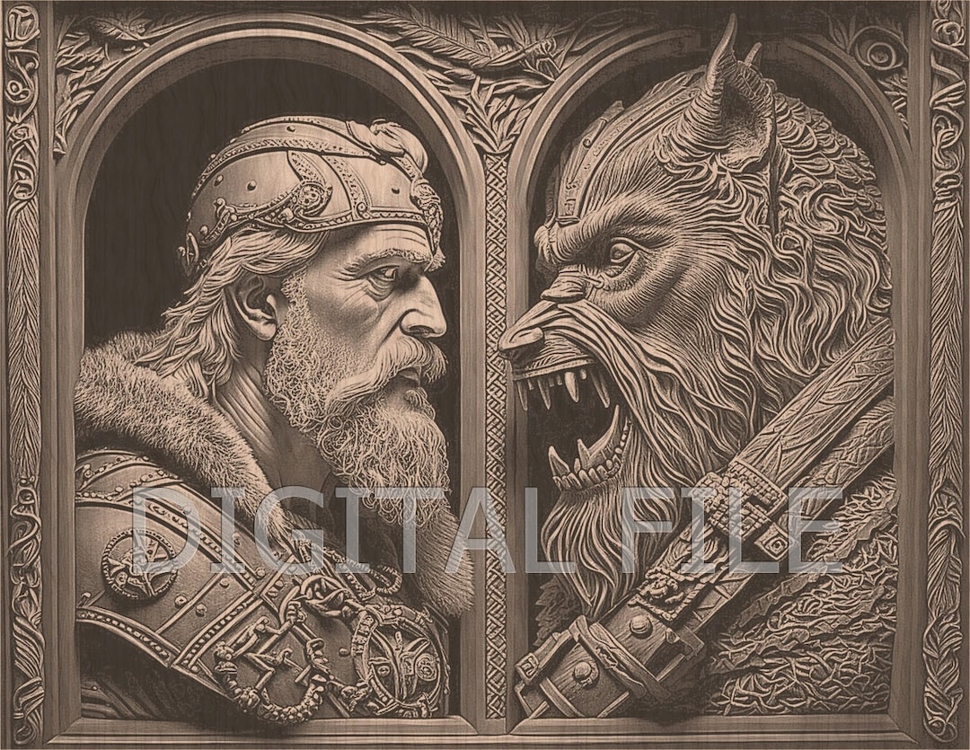 Laser Engraving Files, Berserk and Viking, 3D Illusion, Wood Engraving ...