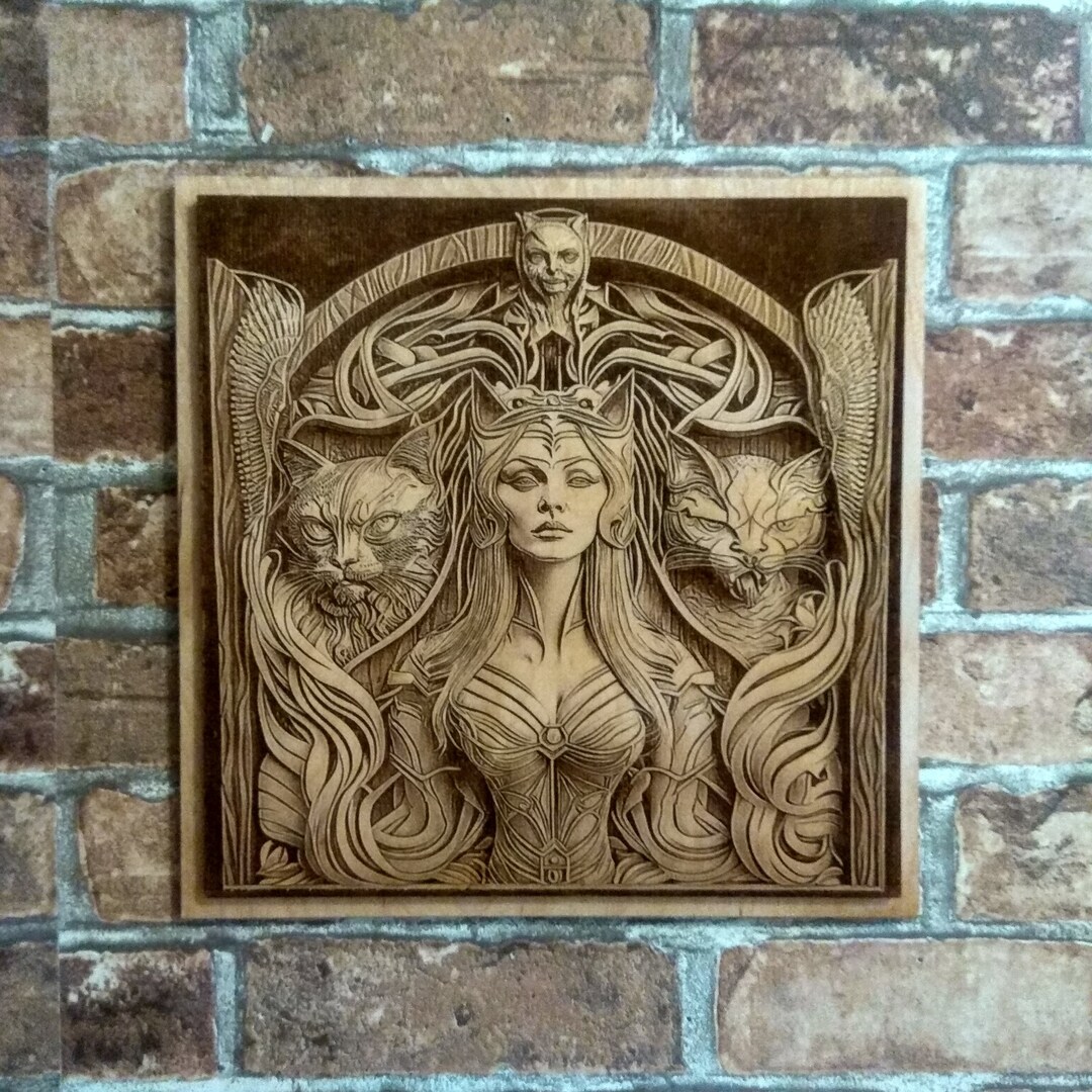 Freya Viking Goddess, Viking Decor, Norse Mythology Wood Laser ...