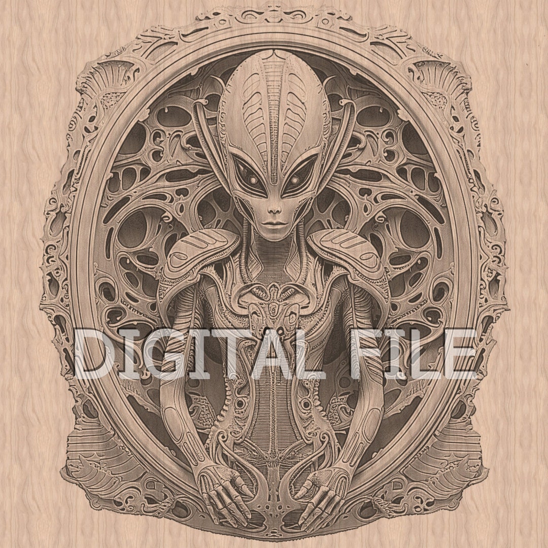 Laser Engraving Files, Alien PNG, 3D Illusion, Wood Engraving ...
