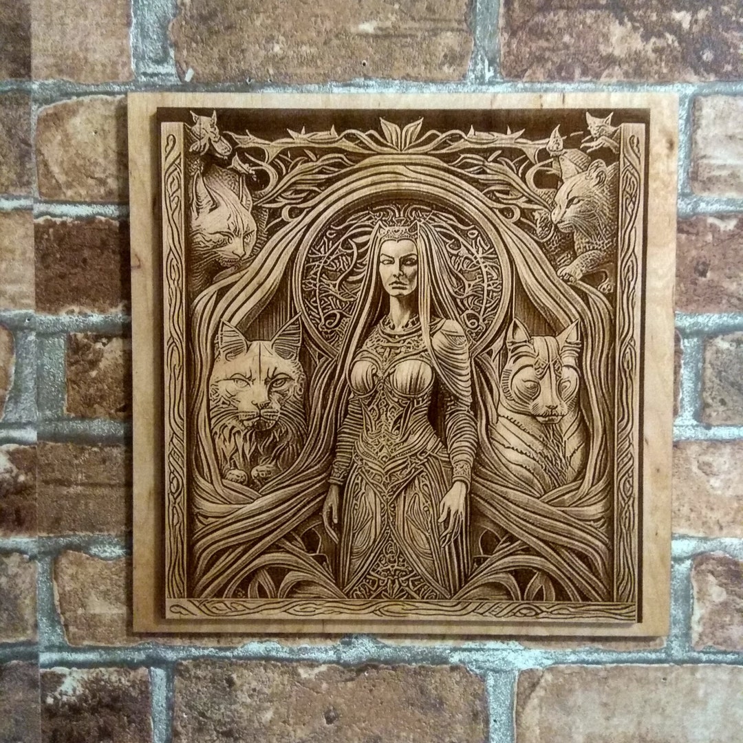 Freya Norse Mythology Viking Goddess, Viking Decor, Wood Laser ...