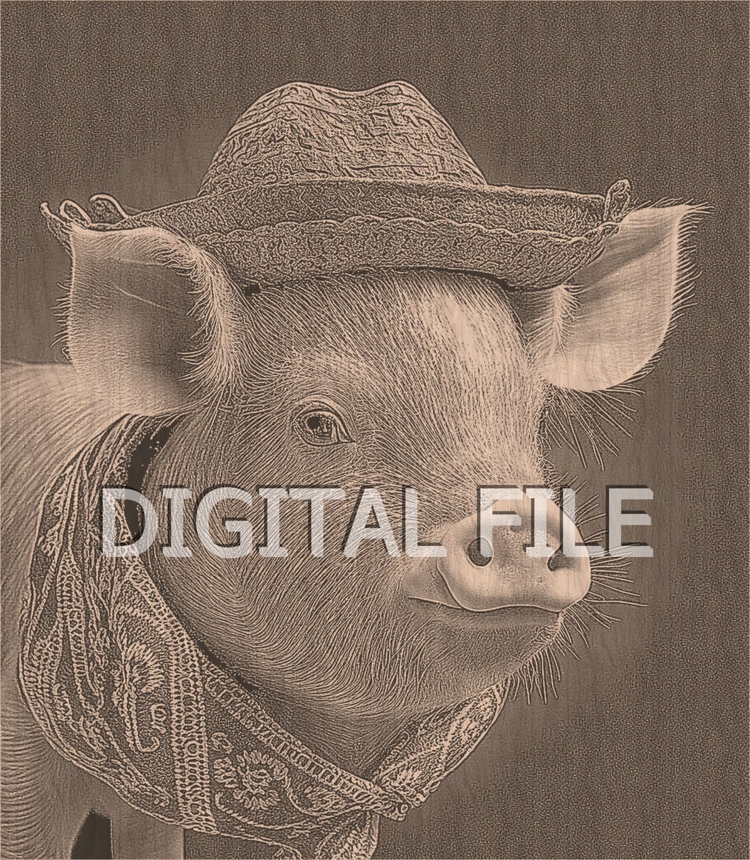 Laser Engraving Files, Pig Png, Wood Engraving, Glowforge Laser Ready ...