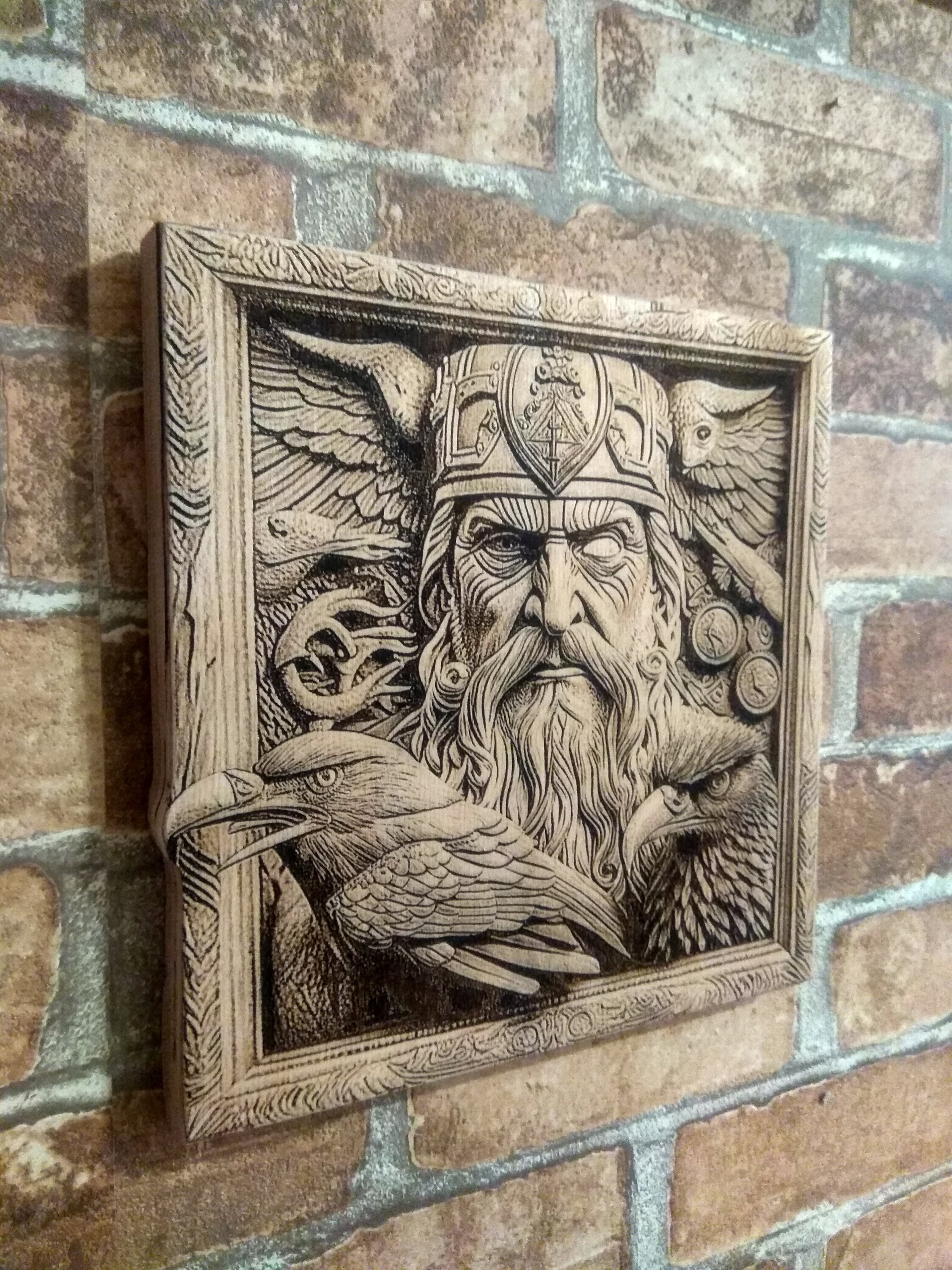 Wood Burning Odin Art Norse Mythology Viking Decor Wood - Etsy