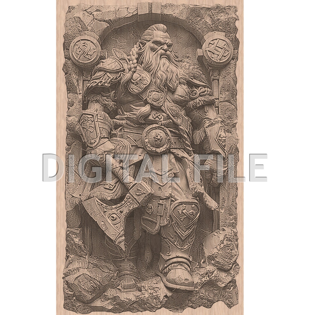 Dwarf Warrior 3D Illusion: Laser Engraving Files (glowforge Ready) - Etsy