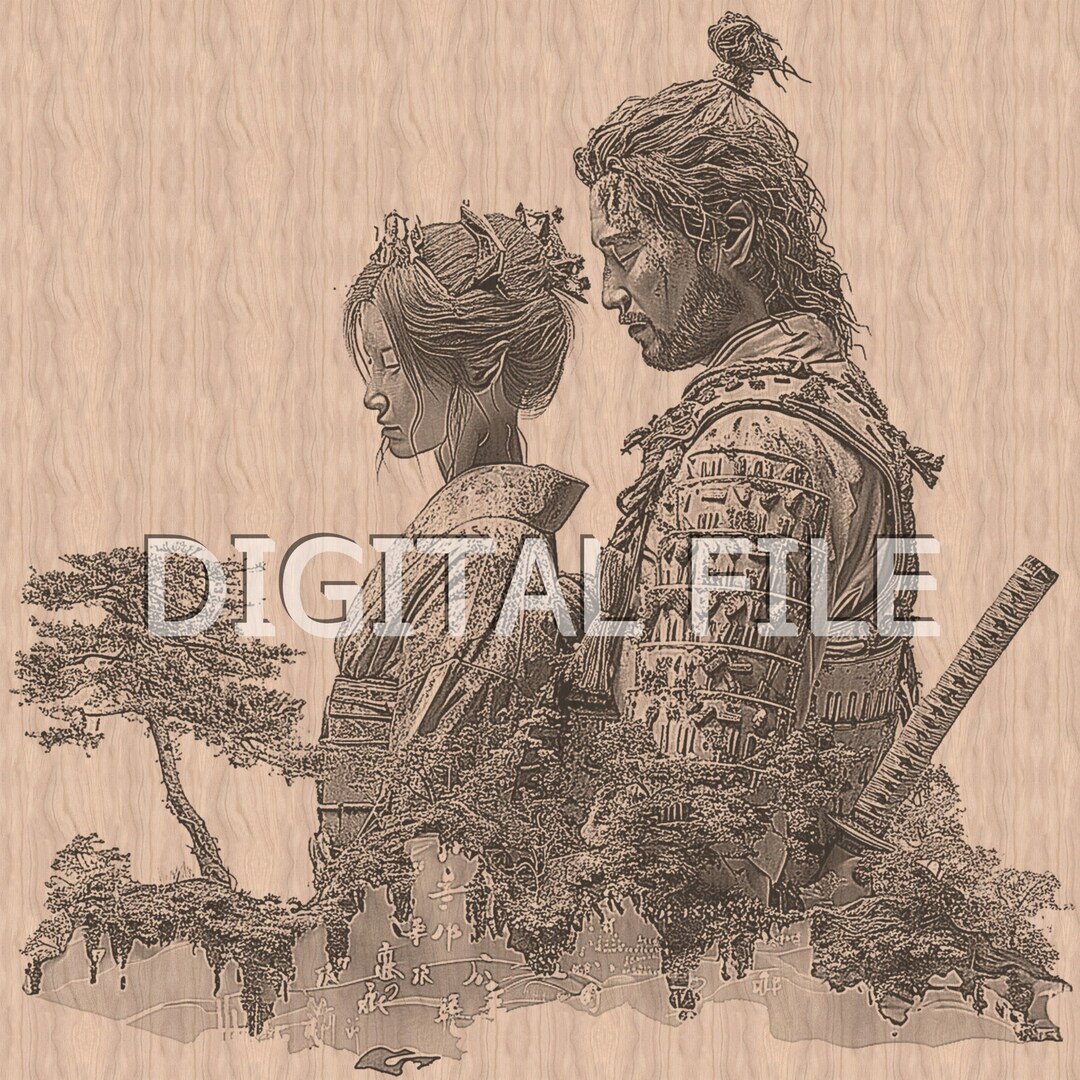 Laser Engraving Files, Samurai, Geisha, 3D Illusion, Wood Engraving ...