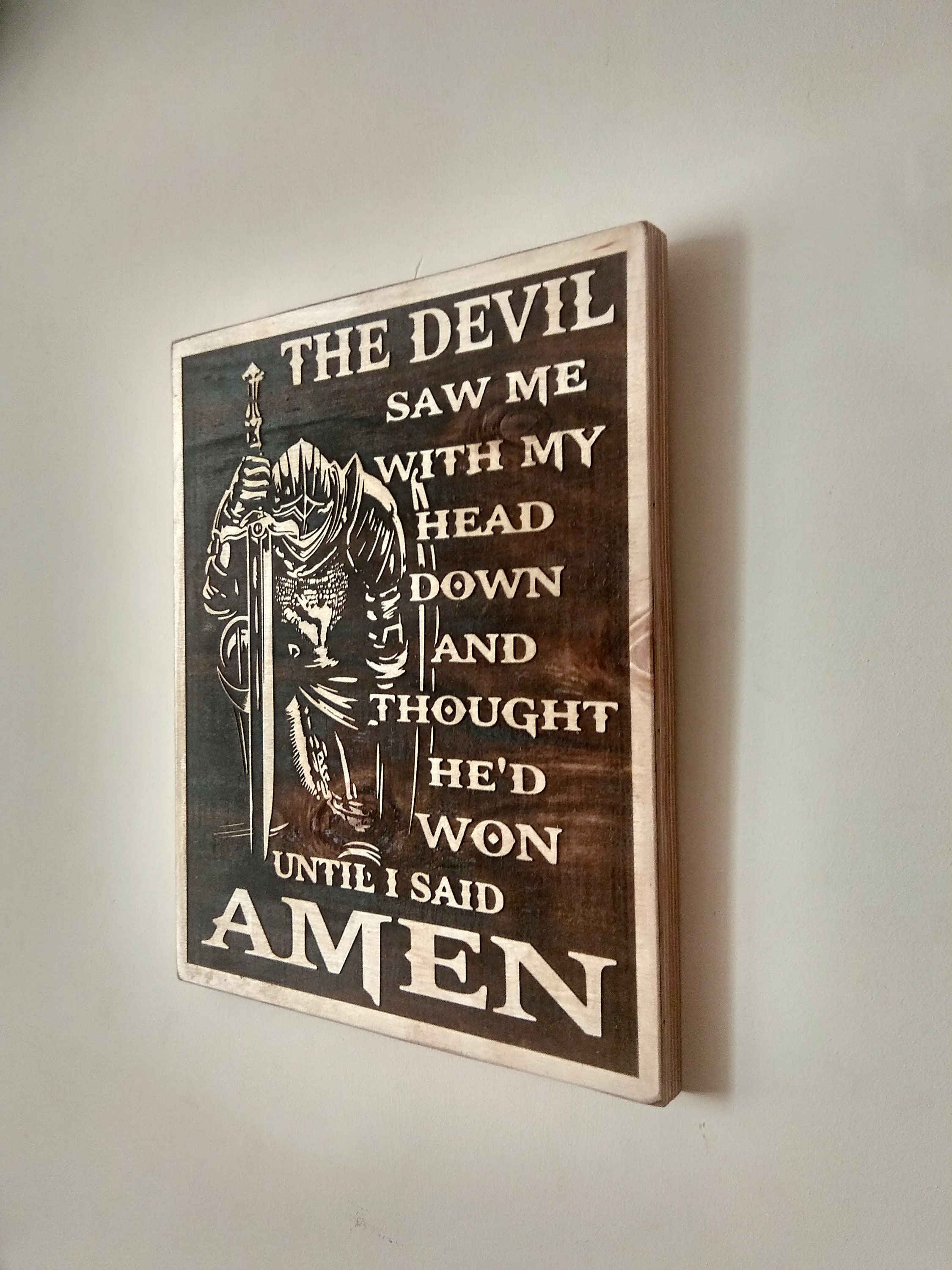 Wood Burning Medieval Knight Warrior Wall Art Christian - Etsy