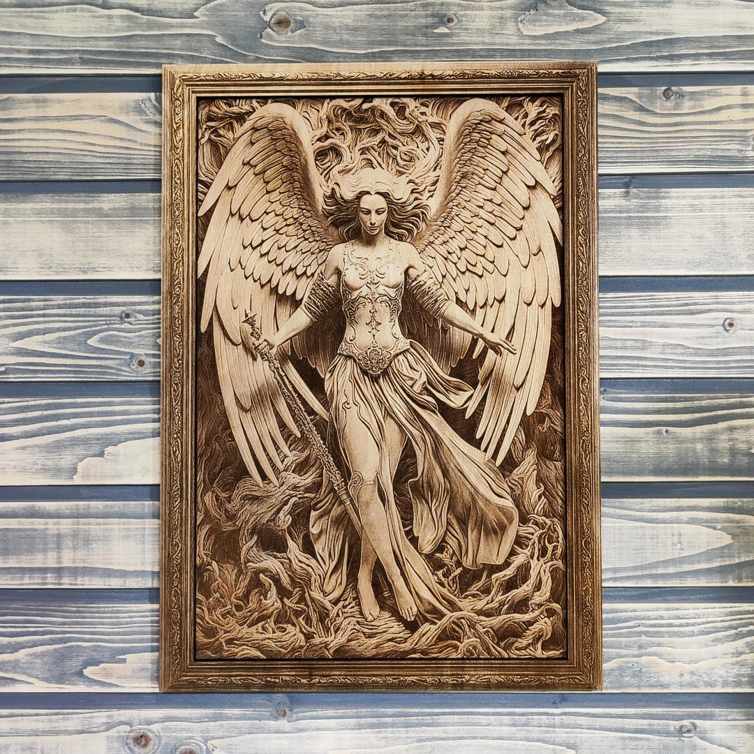 Angel, 3D Illusion Laser Engraving Wood Wall Art. - Etsy