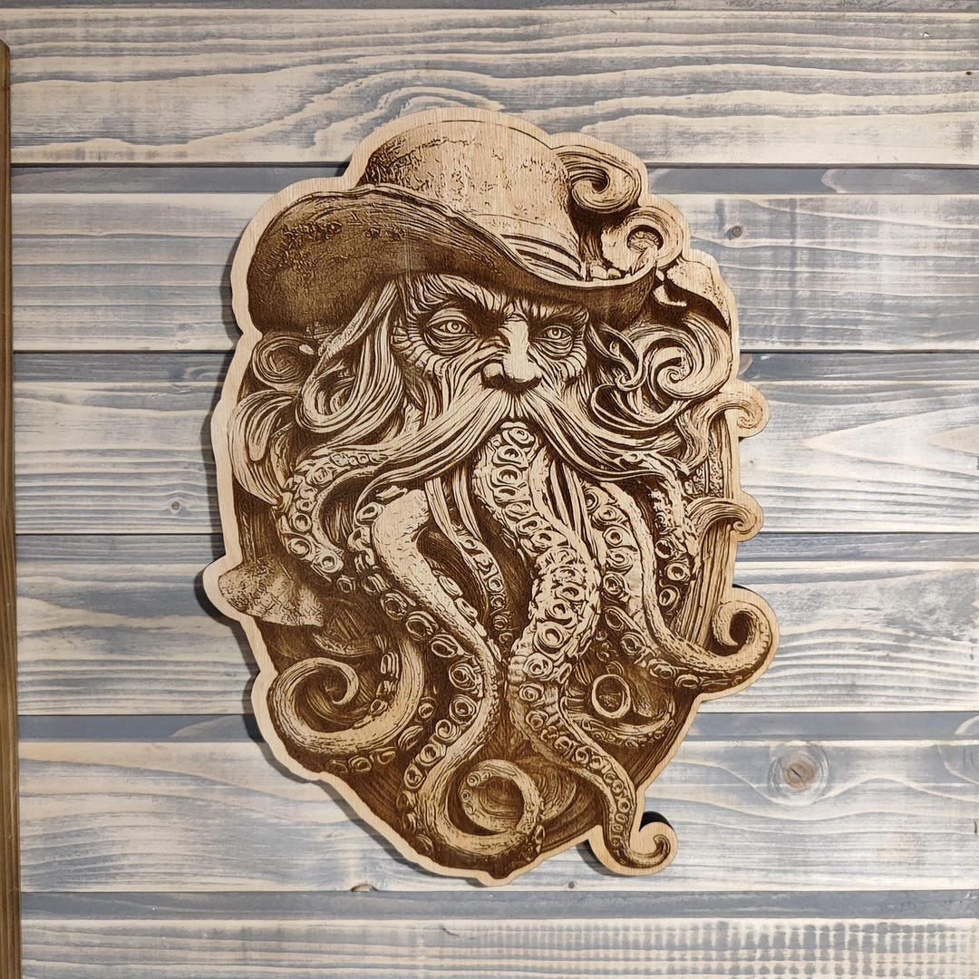 Cthulhu, Lovecraftian Victorian Style Wall Art, 3D Illusion Wood Laser ...