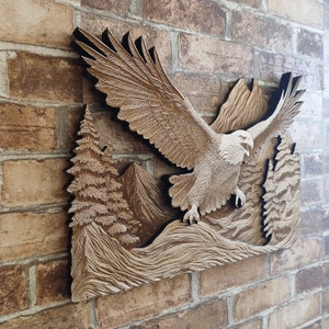 Multilayer Bald Eagle, 3d Laser Engraving Wood Wall Art. - Etsy