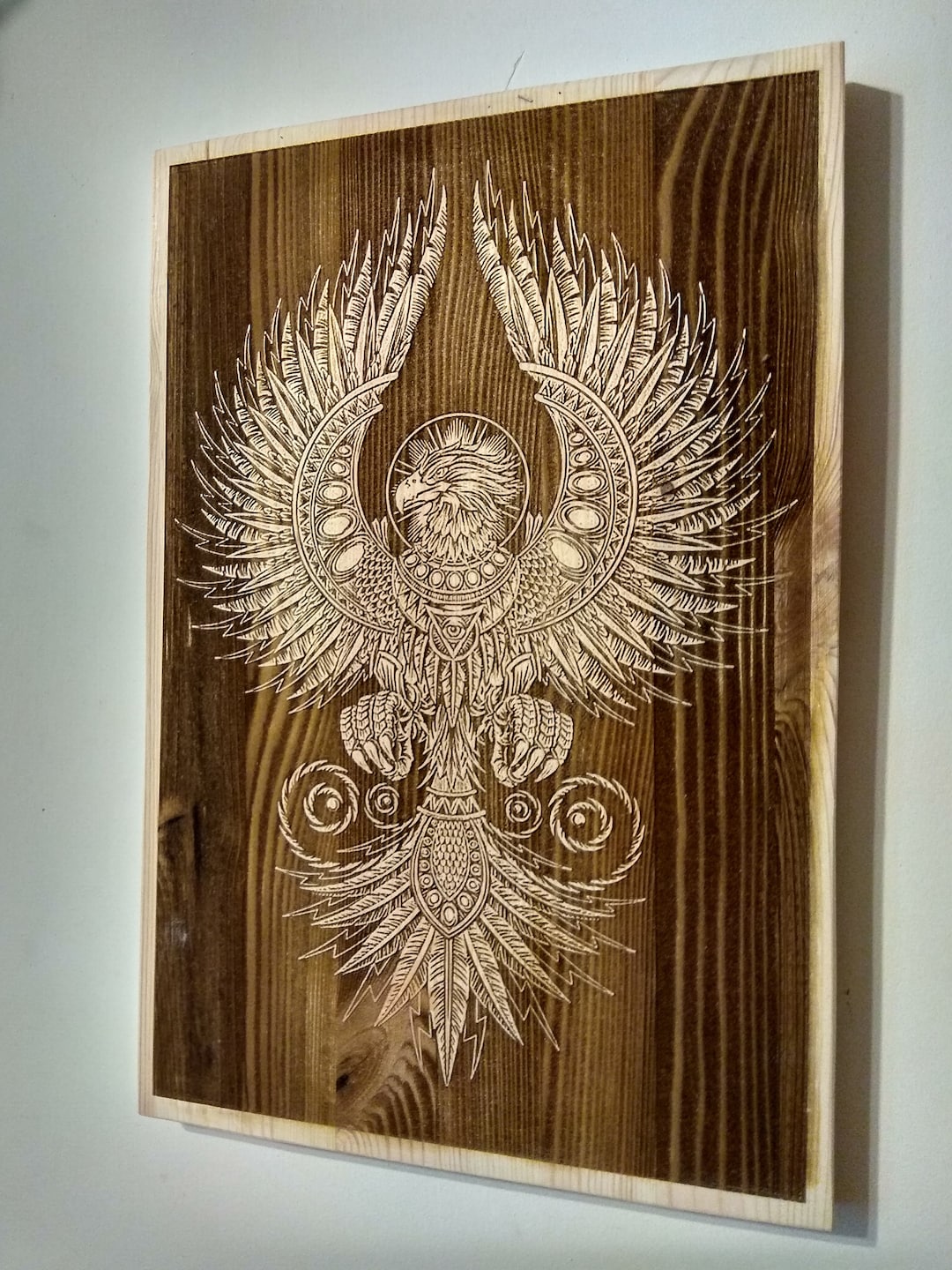 Wood Burned Phoenix Wall Hanging, Firebird Fantasy Inspirational Wall ...