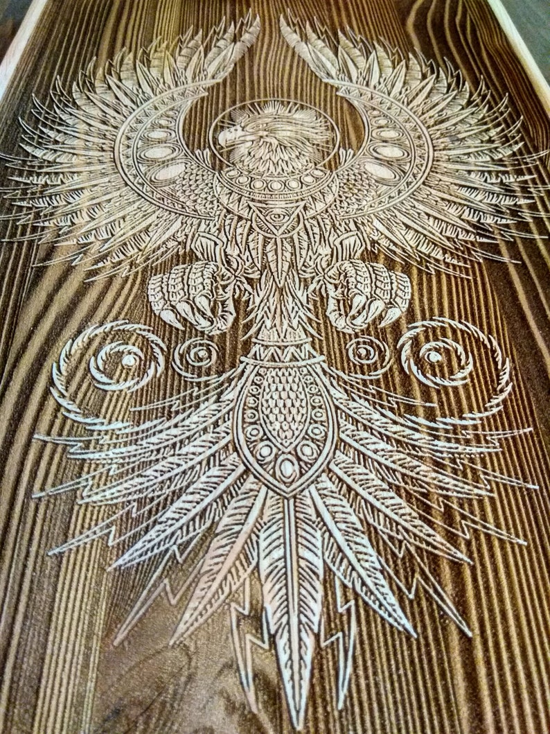 Wood Burned Phoenix Wall Hanging Firebird Fantasy | Etsy