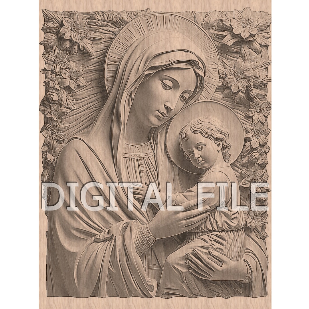 Laser Engraving Files, Virgin Mary Png, 3D Illusion, Wood Engraving ...