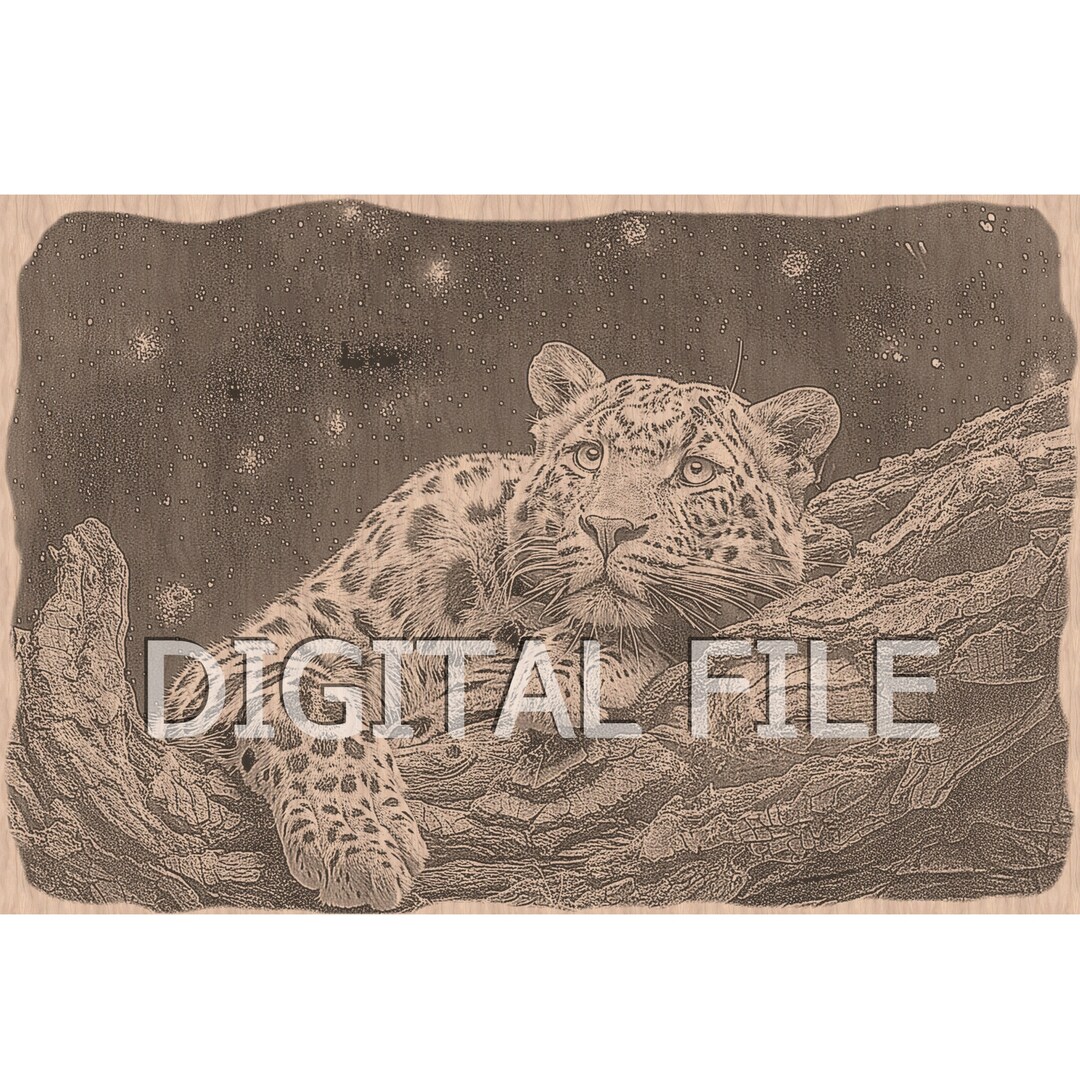 Laser Engraving Files, Leopard, 3D Illusion, Wood Engraving, Glowforge ...