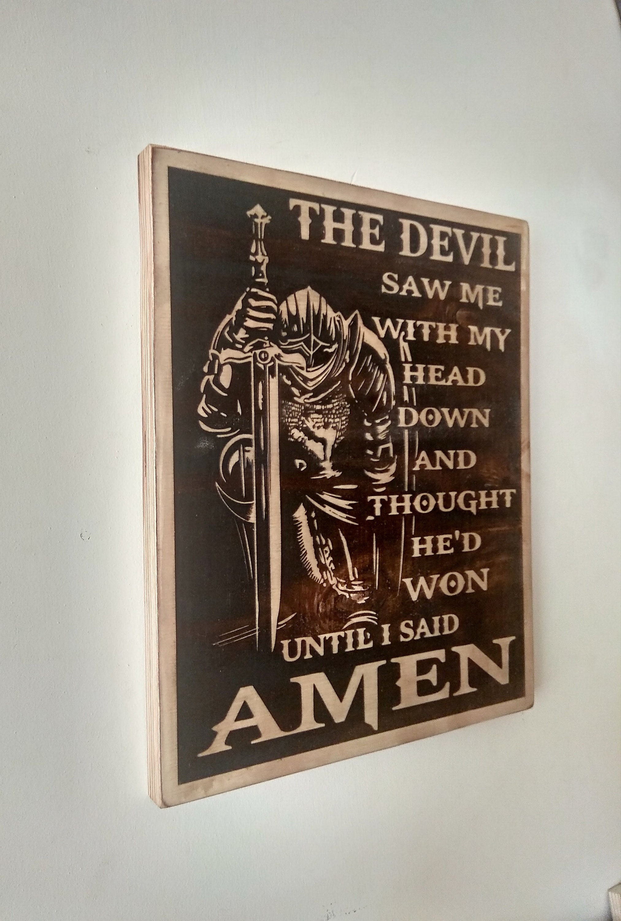 Wood Burning Medieval Knight Warrior Wall Art Christian - Etsy