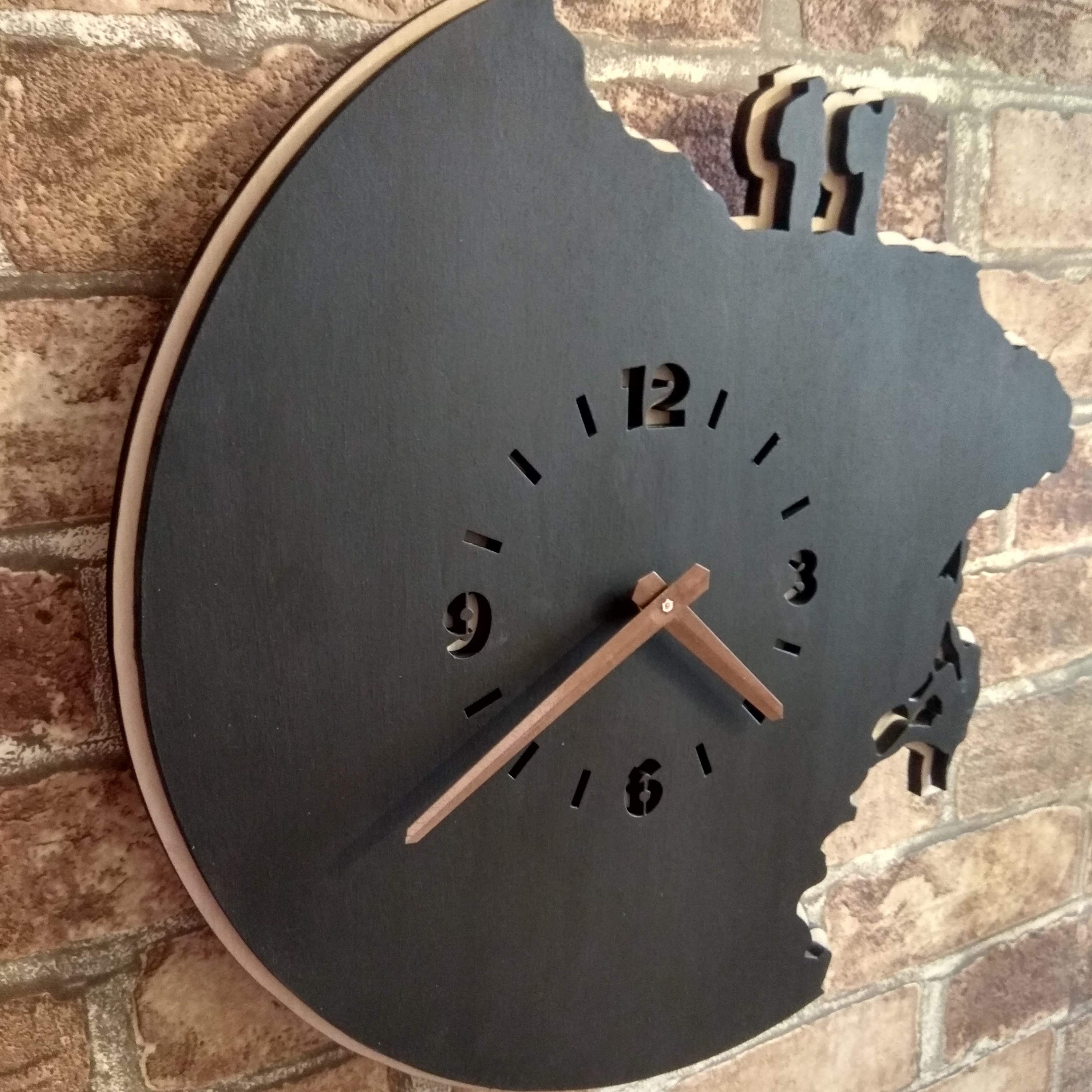 Mountain Clock Wooden Wall Clock Wooden Clock Wall Clock - Etsy