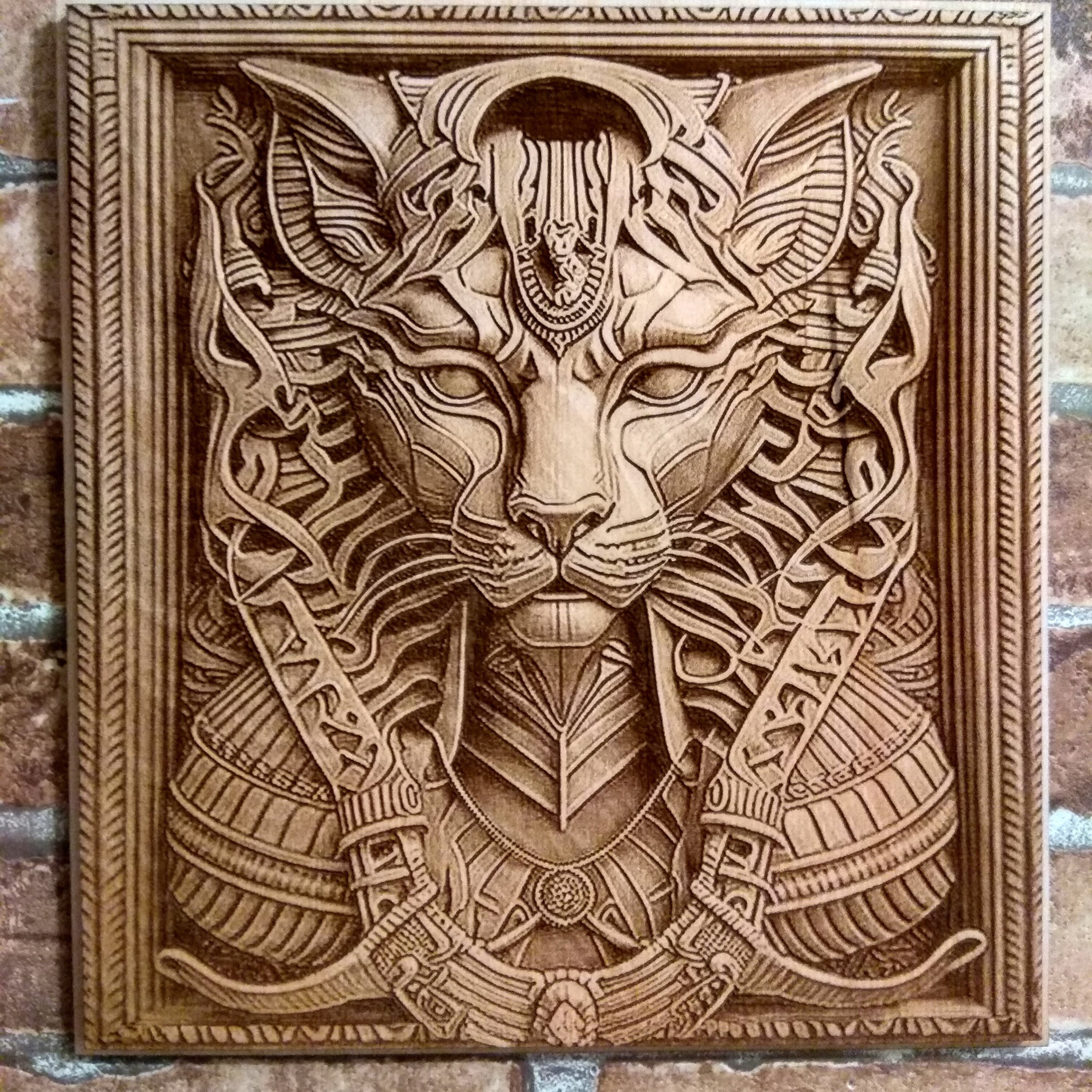Laser Engraved Bastet Wall Decor: Egyptian Cat Goddess Art - Etsy