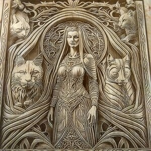 Freya Norse Mythology Viking Goddess, Viking Decor, Wood Laser ...