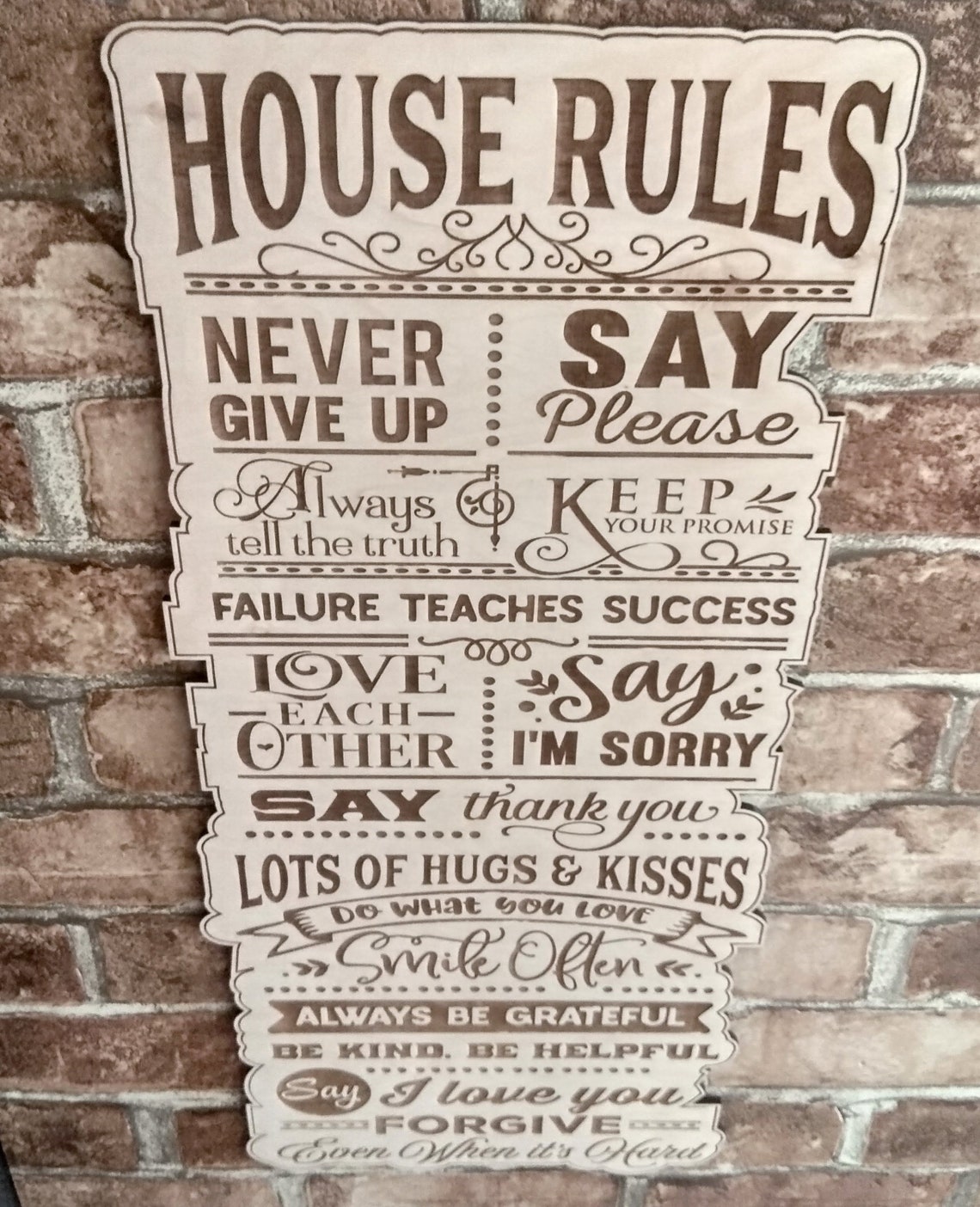 Big House Rules Sign Wood Family House Rules House Rules - Etsy