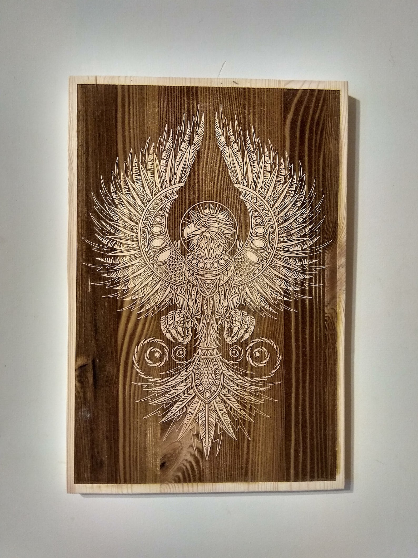 Wood Burned Phoenix Wall Hanging Firebird Fantasy - Etsy