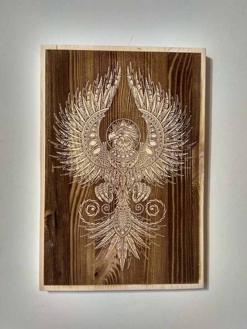 Wood Burned Phoenix Wall Hanging Firebird Fantasy - Etsy