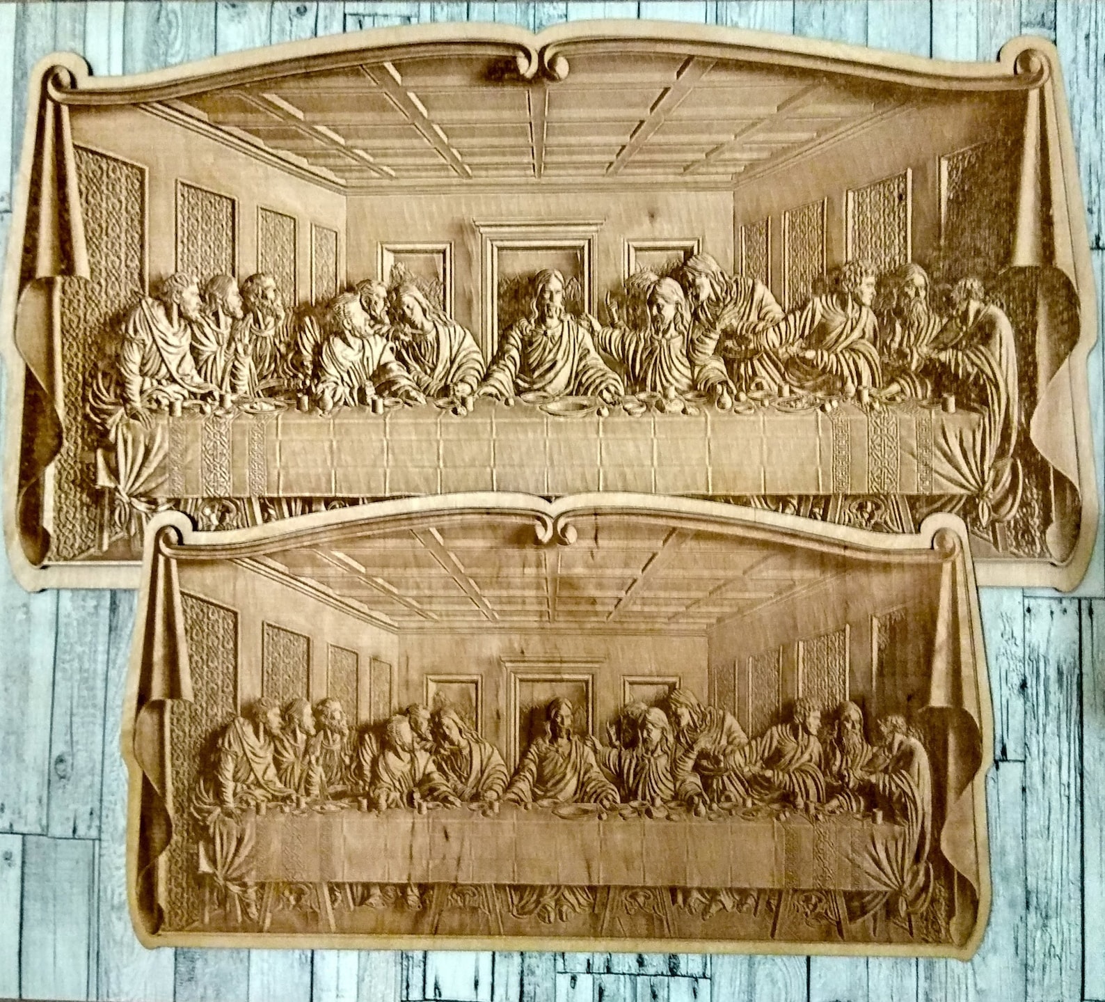 Laser Engraved Last Supper Wood Wall Art: 3D Religious Sign - Etsy