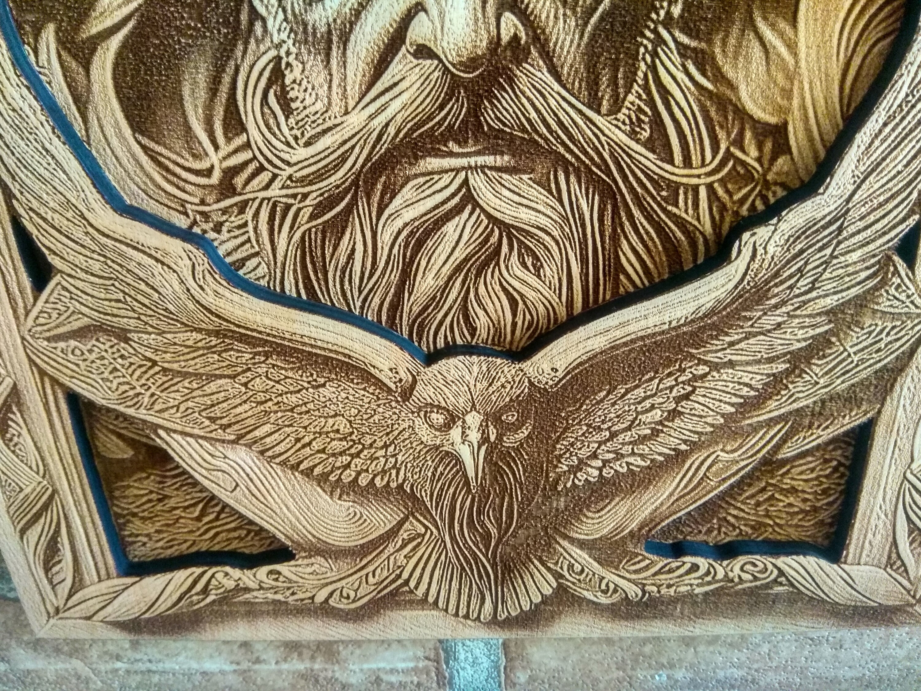 Laser Engraved Odin Art: 3D Norse Mythology Viking Decor - Etsy