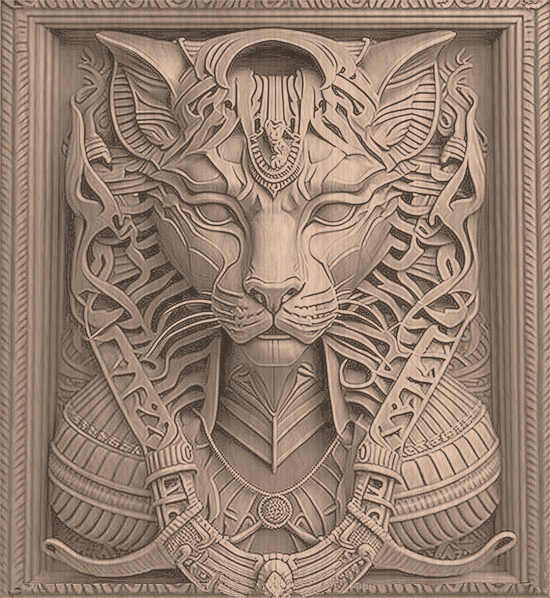 Laser Engraving Files, Bastet Egyptian God, 3D Illusion, Wood Engraving ...