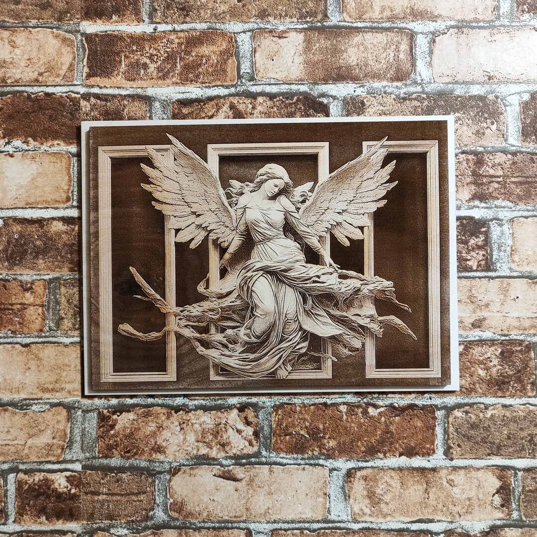The Angel, 3D Illusion Laser Engraving Wood Wall Art. - Etsy