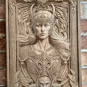 Valkyrie 3D Illusion Norse Mythology Viking Decor, Wood Laser Engraving ...